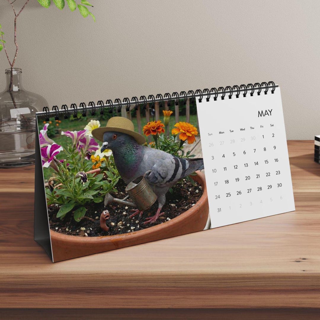 Pigeon 2026 Desktop Calendar Funny Pigeon Gag Gift - Etsy