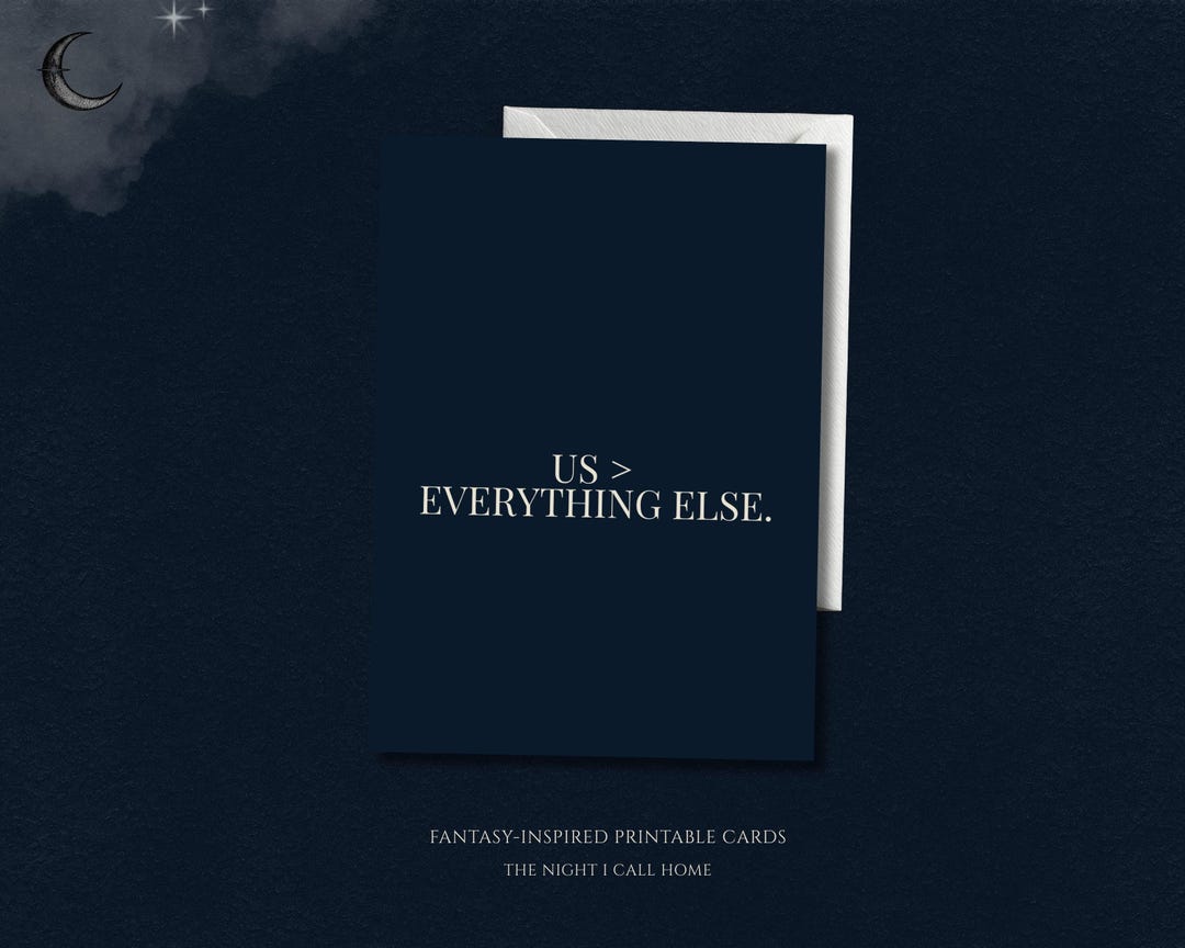 Us Over Everything Else Printable Card | Midnight Relationship Card ...
