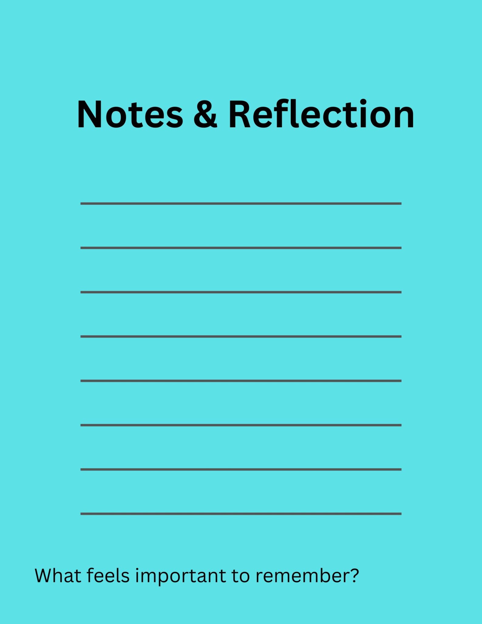 Notes Planner | Calm Minimal Printable | Simple Notes & Reflection ...
