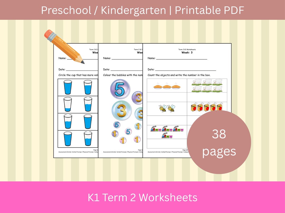 Preschool Worksheets Printable Child Education Bundle Set 2 (digital ...