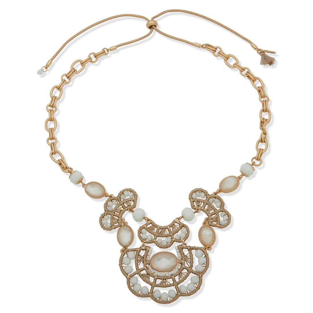 Lonna & Lilly Gold-tone White Bead 28" Frontal Necklace - Etsy