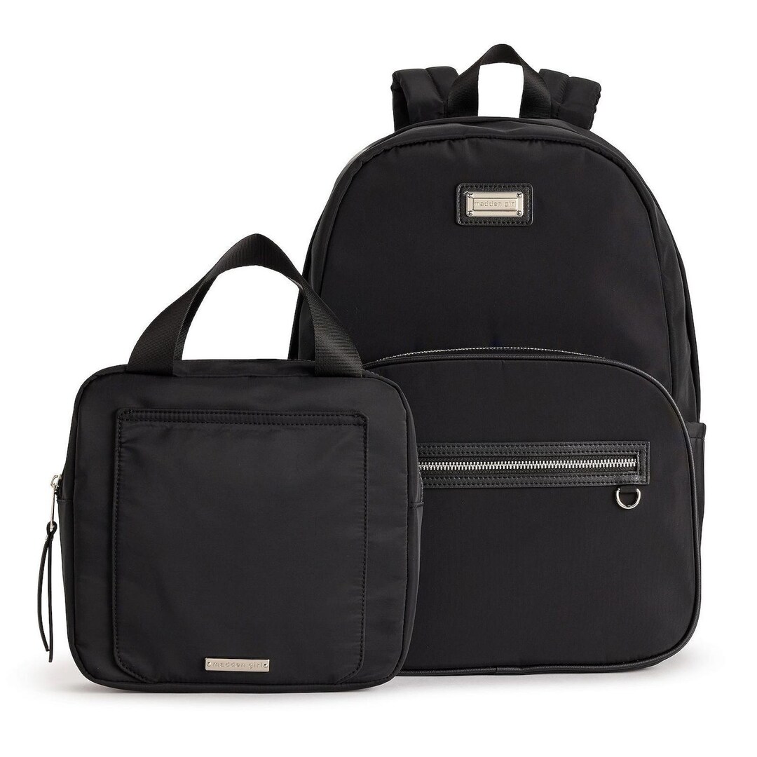 Madden Girl Nylon Backpack With Matching Lunch Box – Black - Etsy