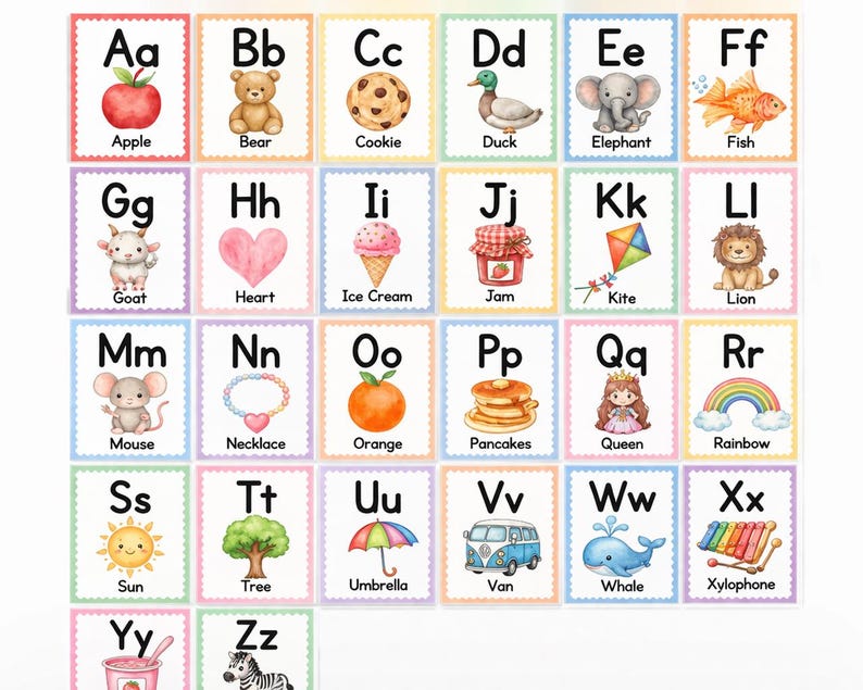 ABC Alphabet Poster + Video | Kids Learning Wall Art | Nursery ...
