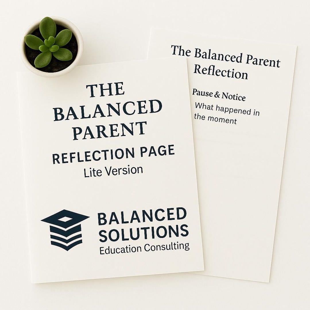 The Balanced Parent Reset: Reflection — Lite Version | Gentle Parenting ...
