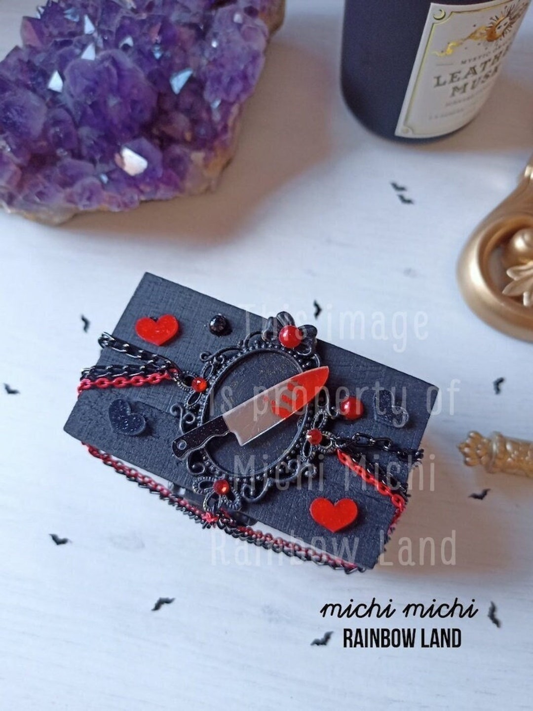 Bloody Alice | Blood Knife, Horror Hand Painted, Trinket Box, Black and ...