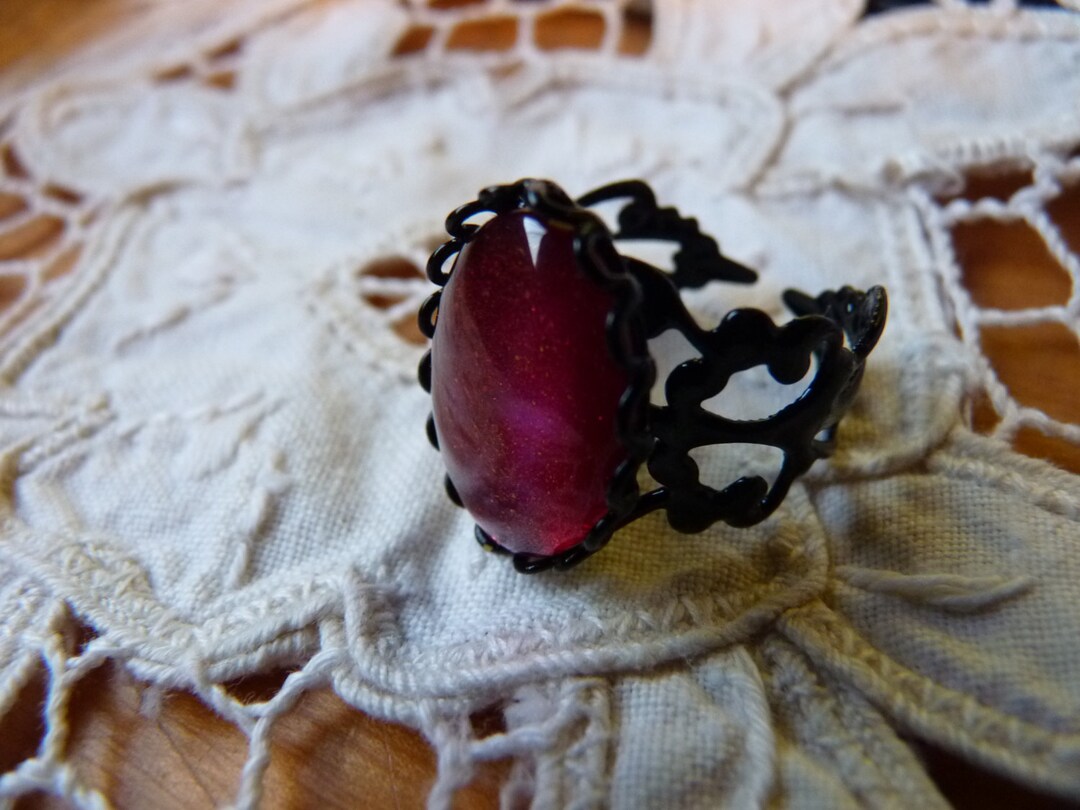 Blood Red Gothic Ring - Etsy