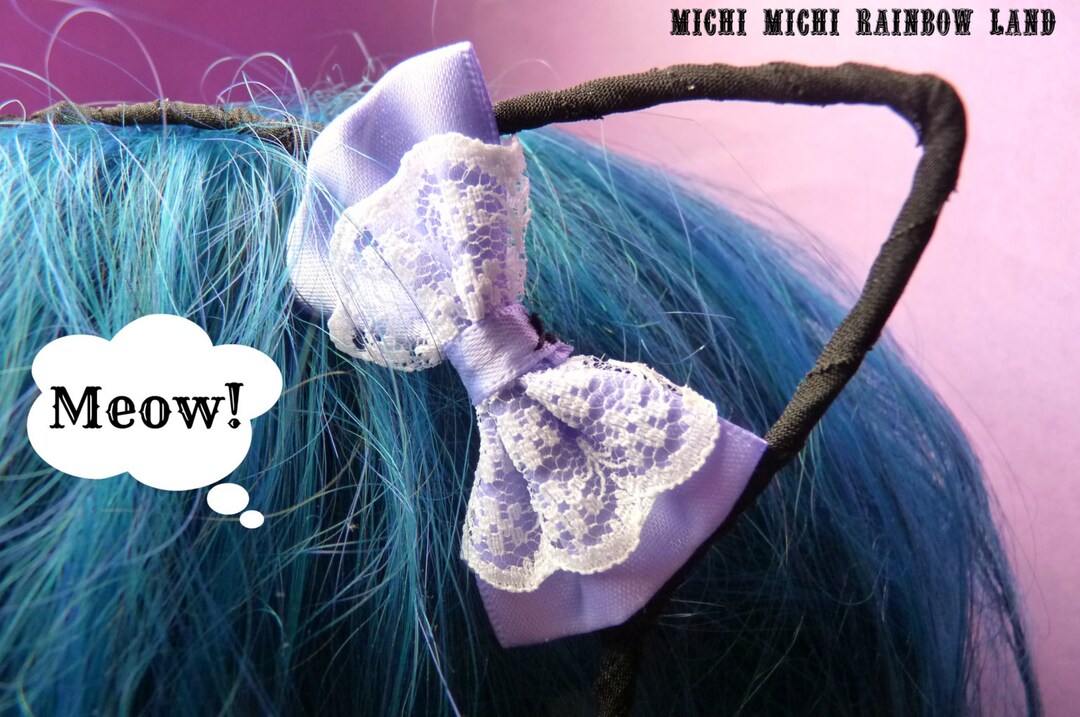 Neko Cat Ears Bow Headband - Etsy
