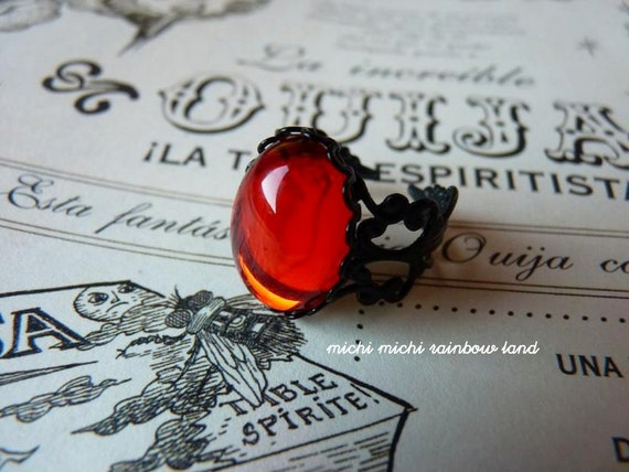 Vampire Blood Gothic Ring Victorian Ring Wiccan Jewelry - Etsy