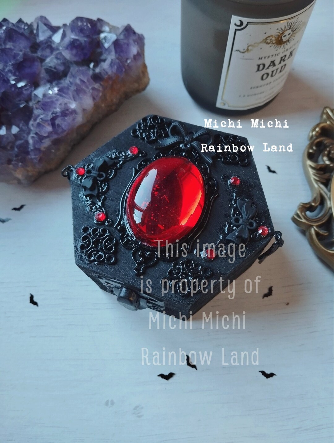 Romantic Vampire Box Gothic, Trinket Box, Hand Painted, Medieval, Mini ...