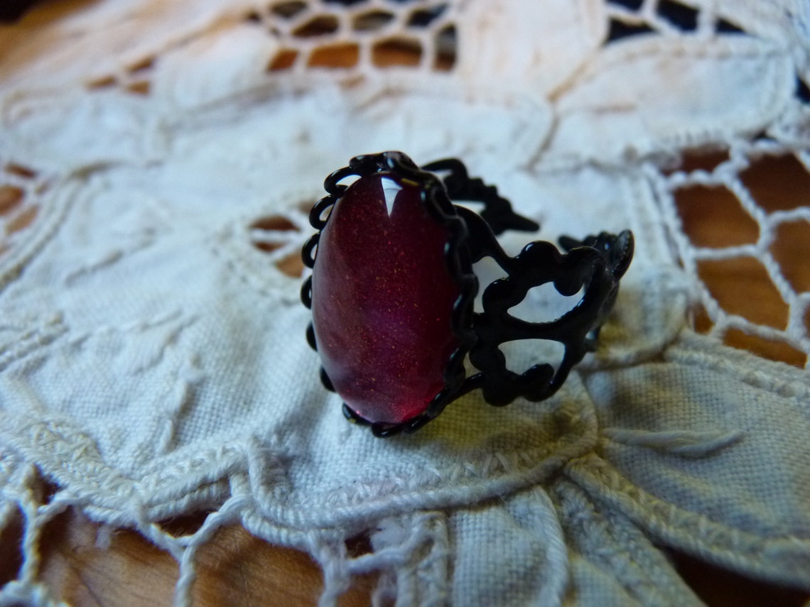 Blood Red Gothic Ring - Etsy