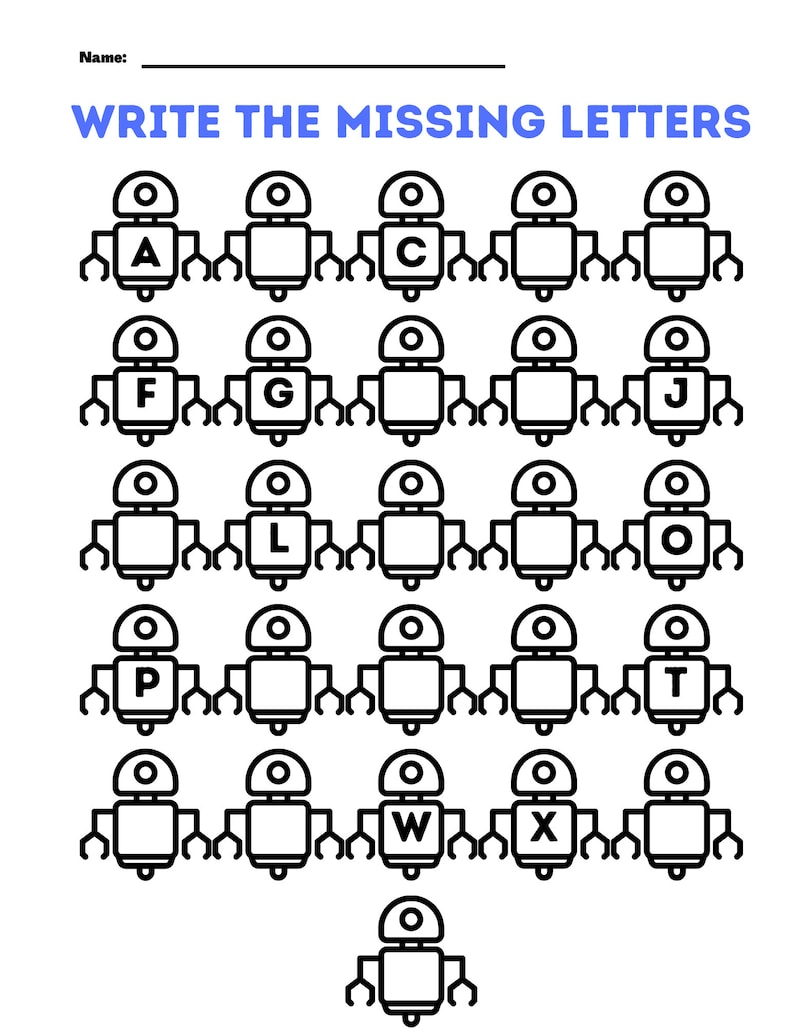 Alphabet Tracing Missing Letter Matching Workseet Bundle 3 Pages ...