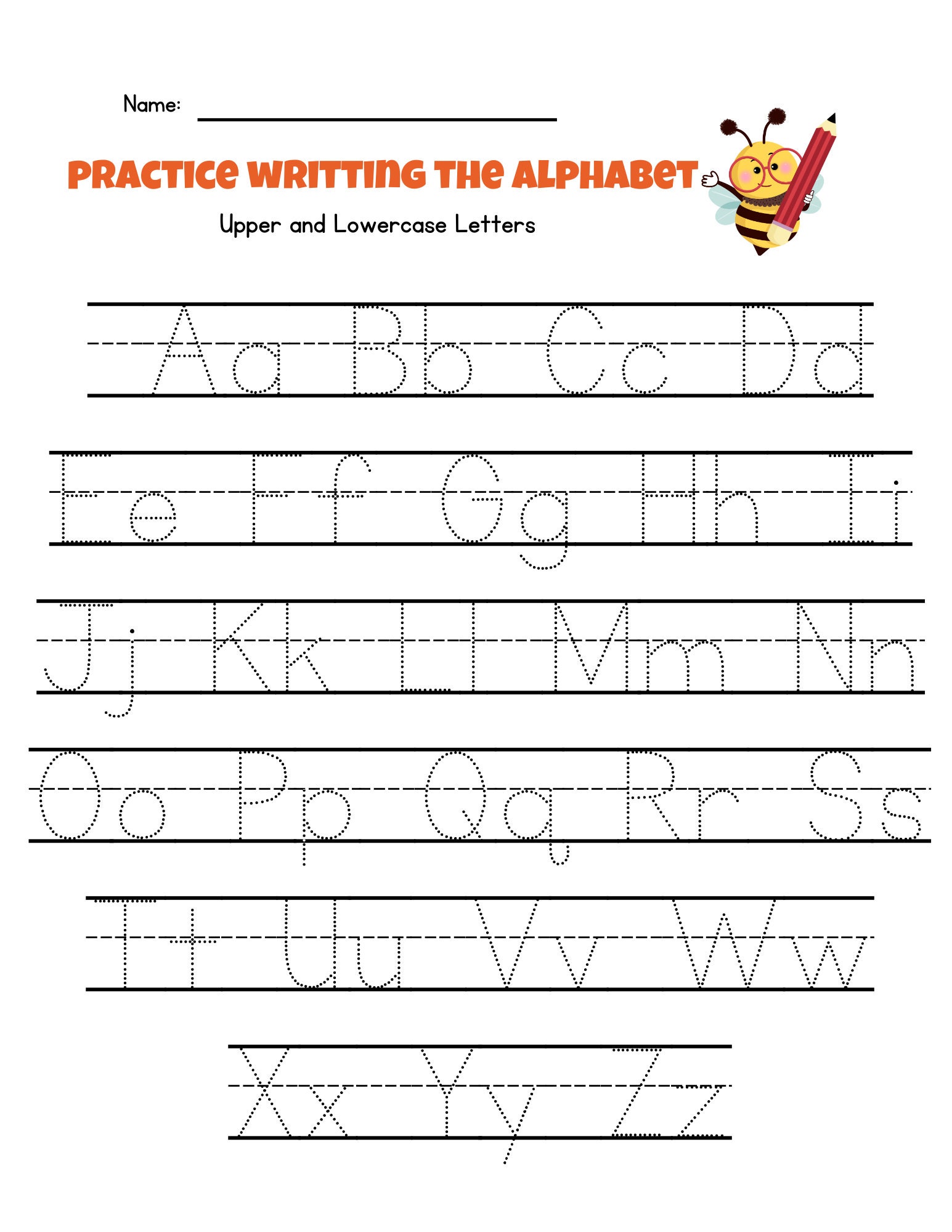 Alphabet Tracing Missing Letter Matching Workseet Bundle 3 Pages ...