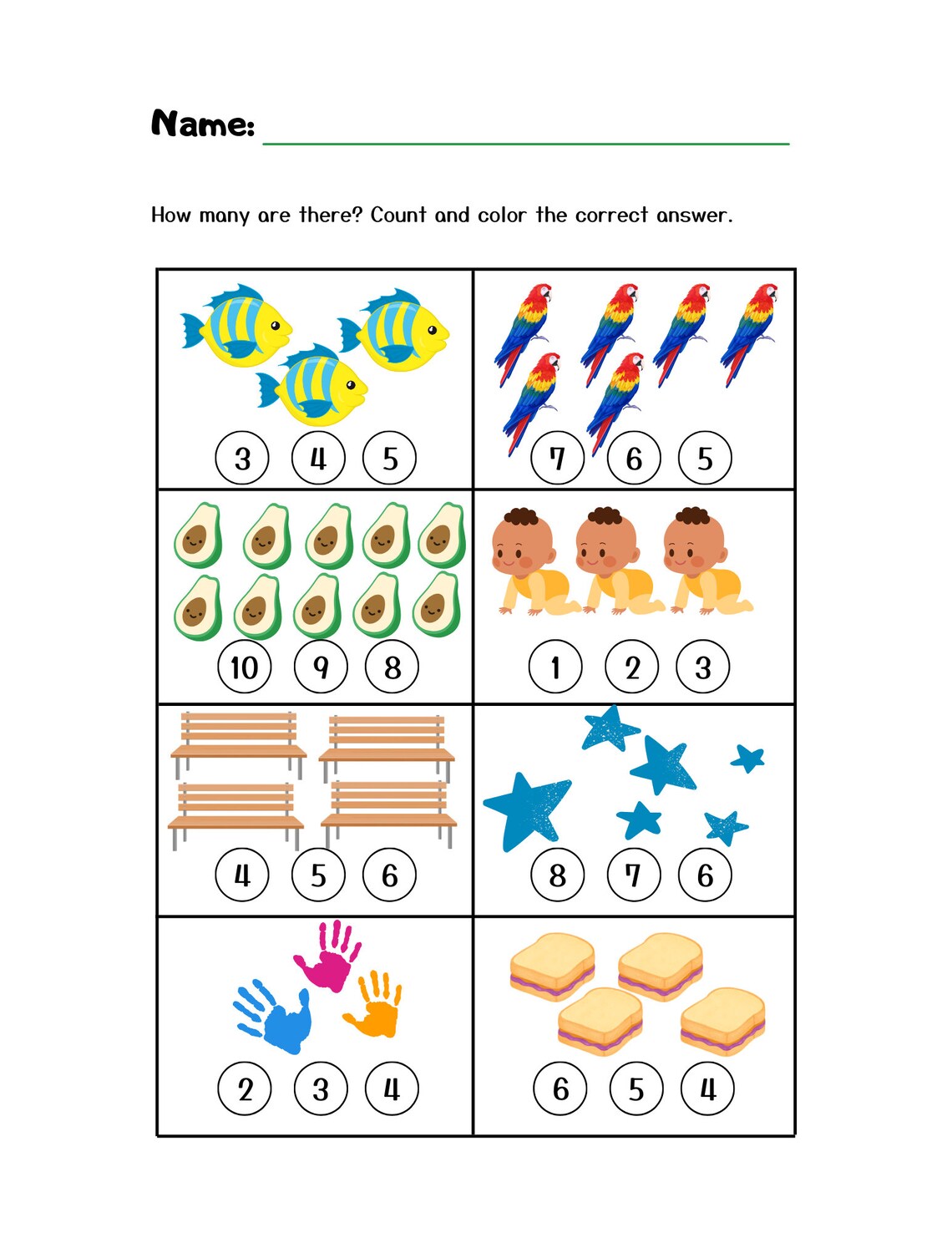 Counting Missing Number Tracing Kids Learning Worksheets Instant ...