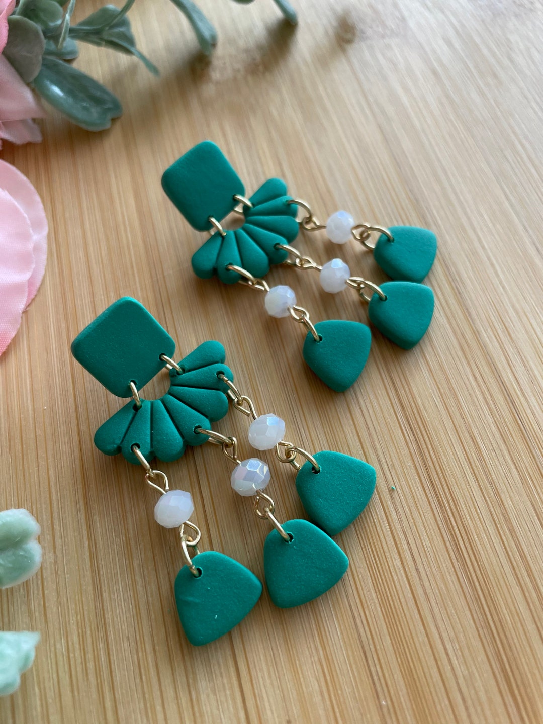 Fimo Ohrringe in Jade oder Pflaume Fimo Ohrringe - Etsy.de