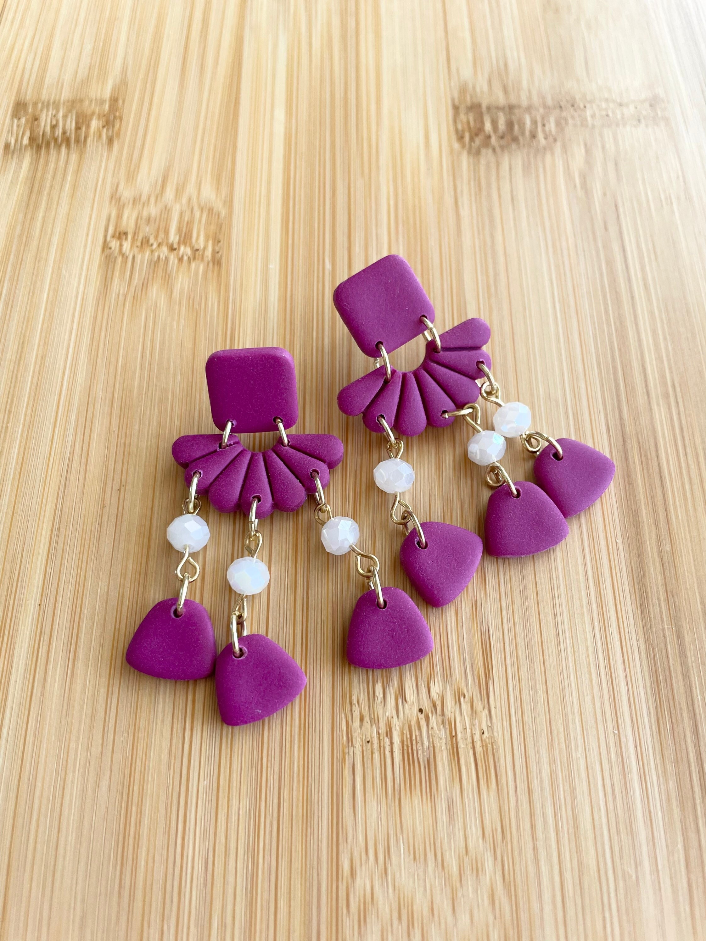 Fimo Ohrringe in Jade oder Pflaume Fimo Ohrringe - Etsy.de