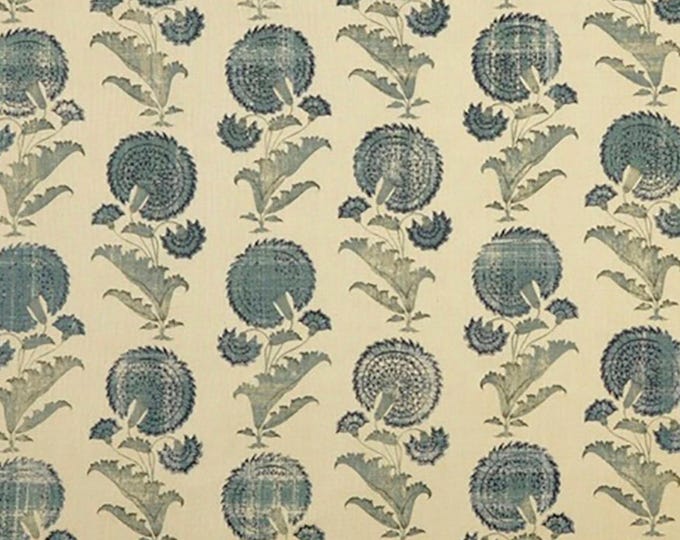 Jasper Fabrics Indian Flower Fabric – Blue – 1.25 Yards | Designer ...
