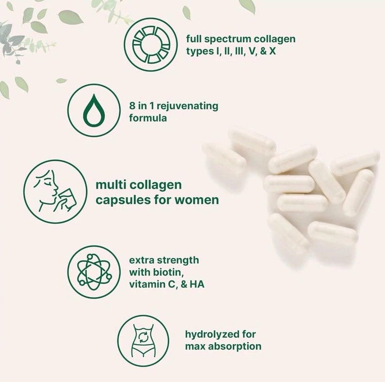 Micro Ingredients Multi Collagen Complex Pills for Women & Men, 240 ...