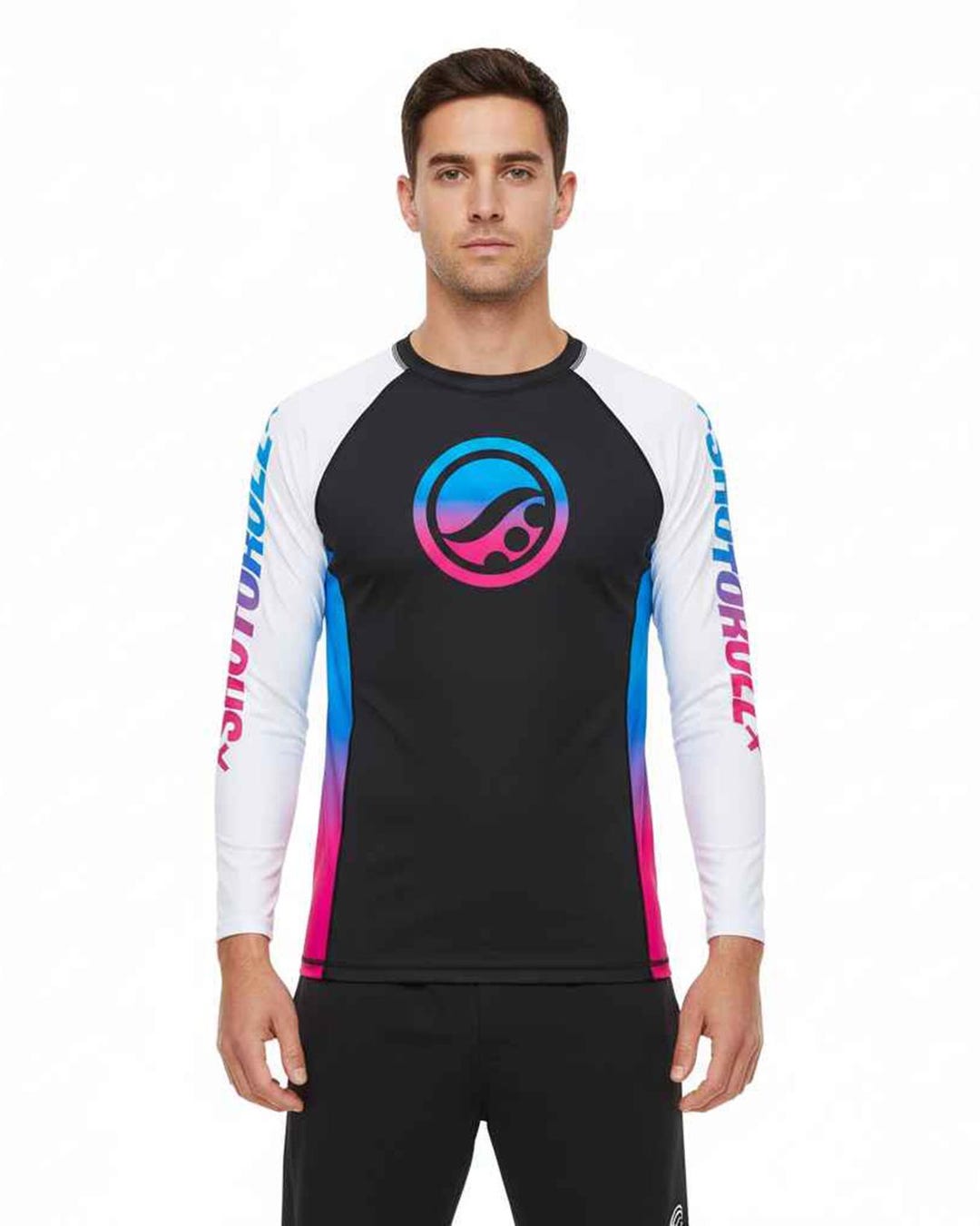 Shoyoroll Retro-gradient Rashguard - Black BJJ Compression Shirt - No ...