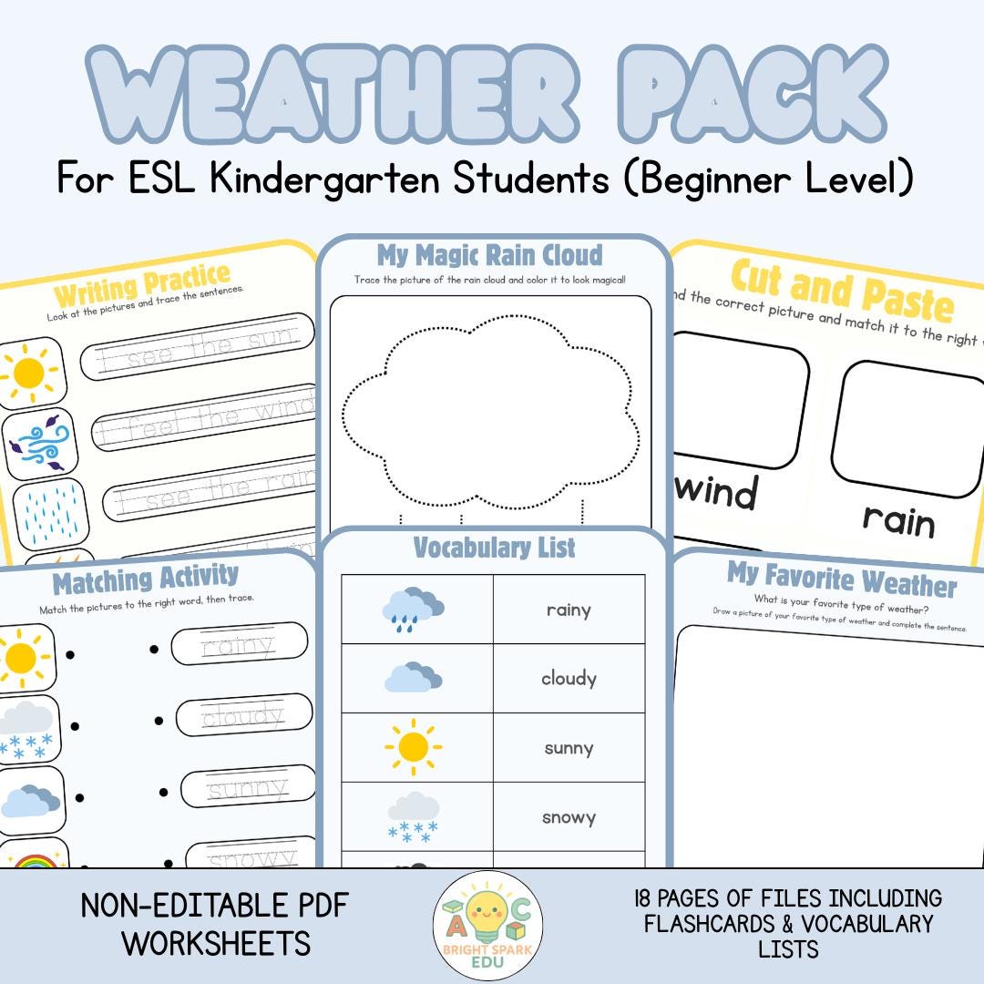 The Weather | Preschool & Kindergarten Activity Worksheet Pack (18 ...