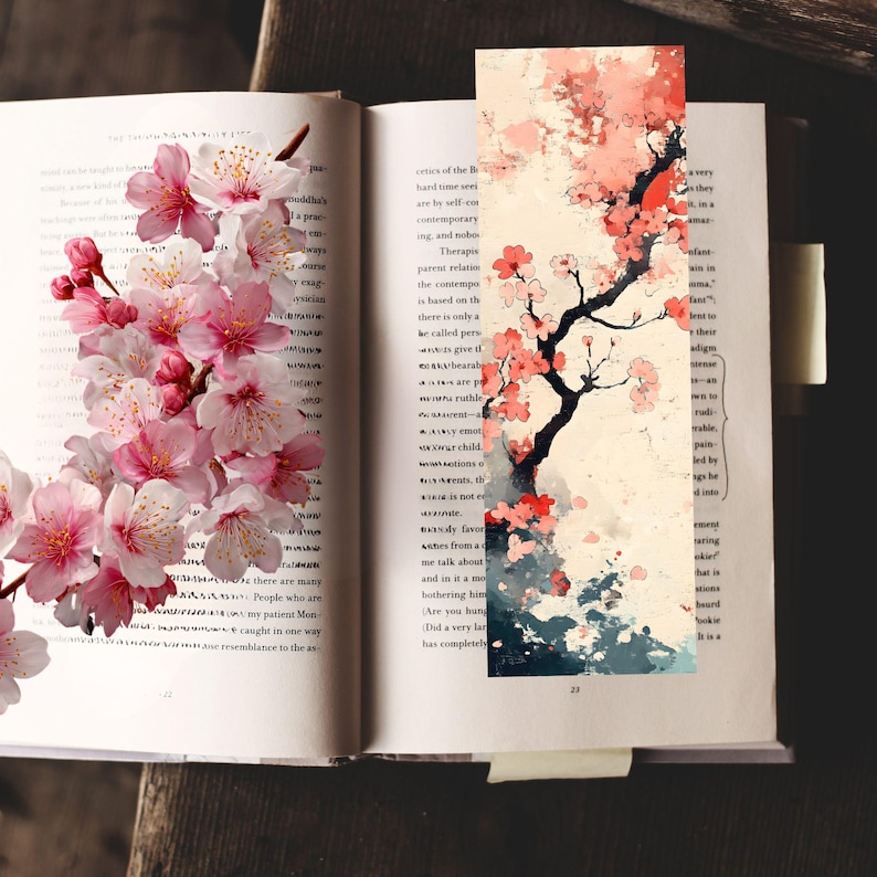 Japandi Kimono Lady Sakura Bookmarks, Minimalist Japanese Art (digital ...
