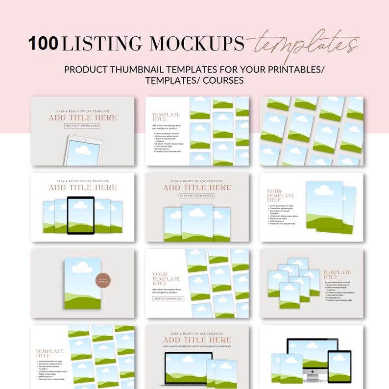 2026 Editable Printables 100 Mockup Bundle Canva Templates - Etsy