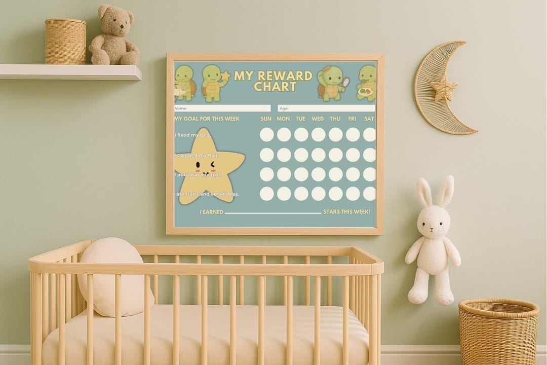 Turtle Theme Reward Chart for Kids | Printable Habit Tracker (PDF) - Etsy