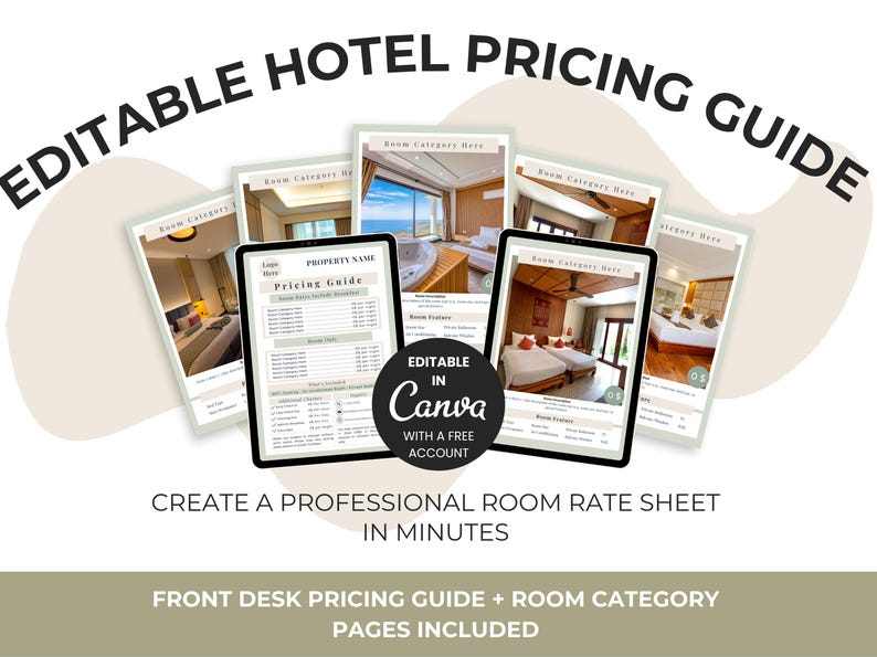 Hotel Pricing Guide Template | Editable Room Brochure | Canva ...