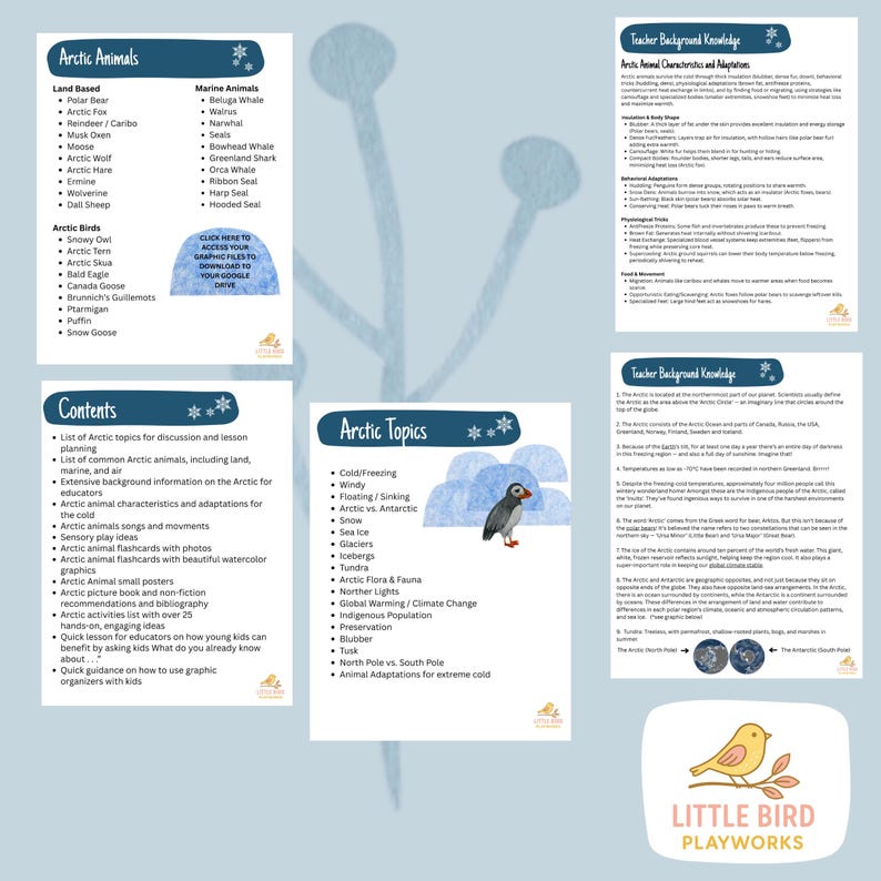 Arctic Animals Unit Study Homeschool Learning Materials Educational ...