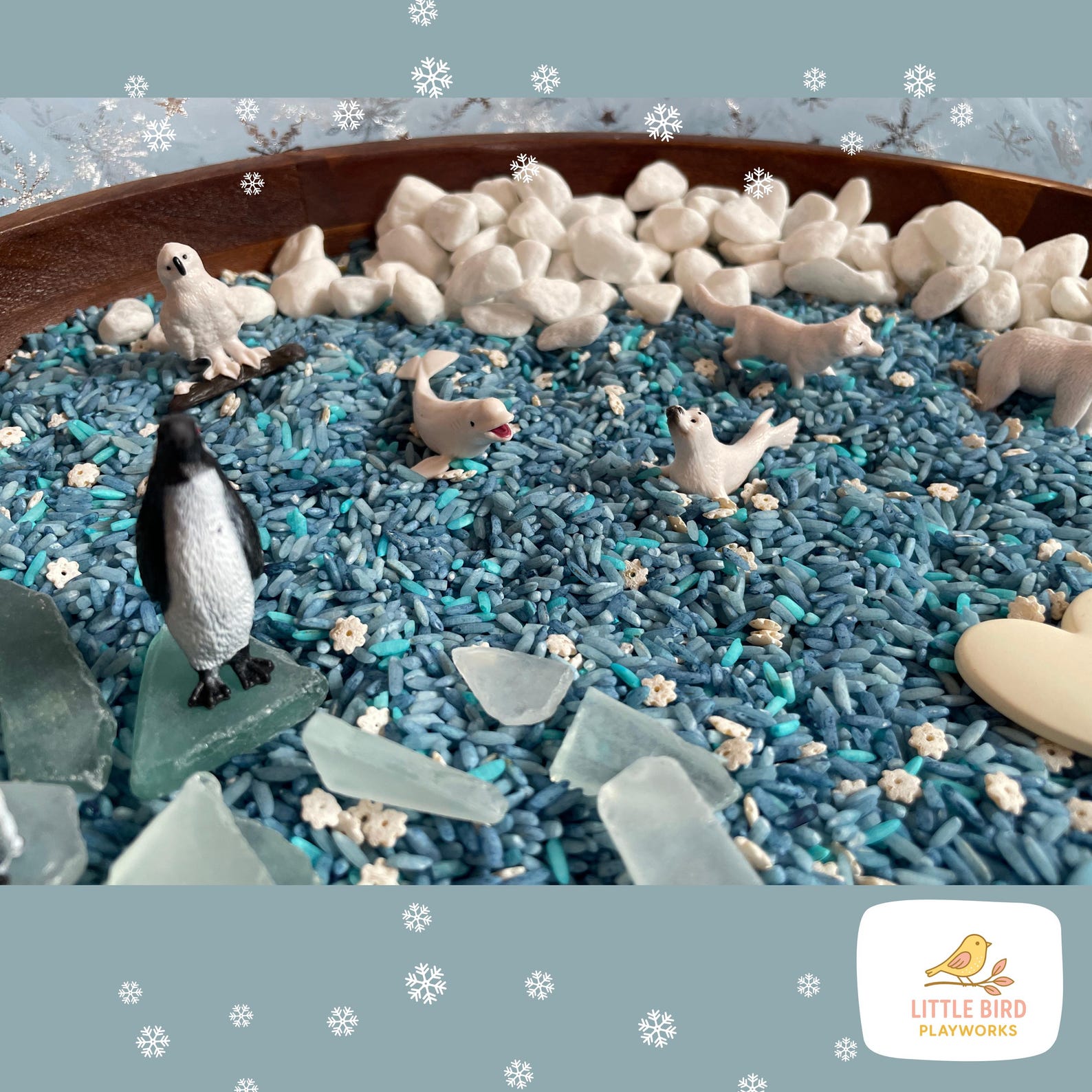 Sensory Bin for Kids Arctic Animal Sensory Play Children Colored Rice ...