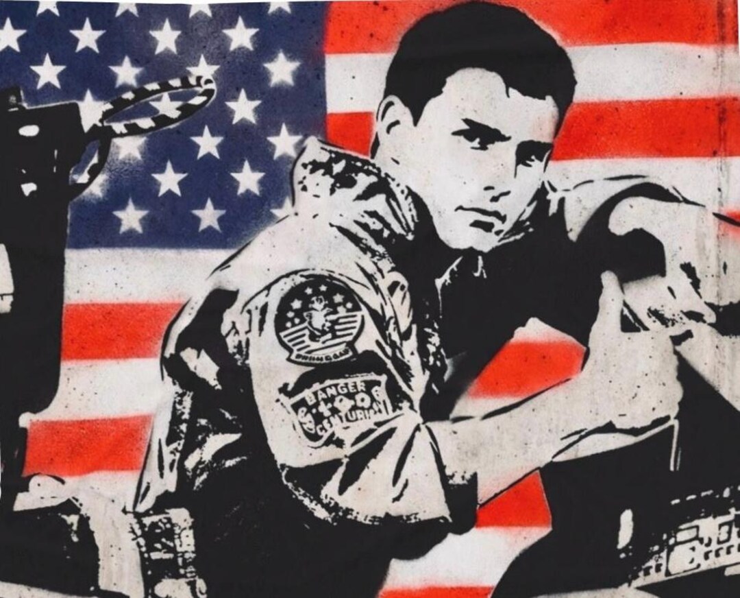 Top Gun Maverick Tom Cruise American Flag Velveteen Plush Blanket | 80s ...
