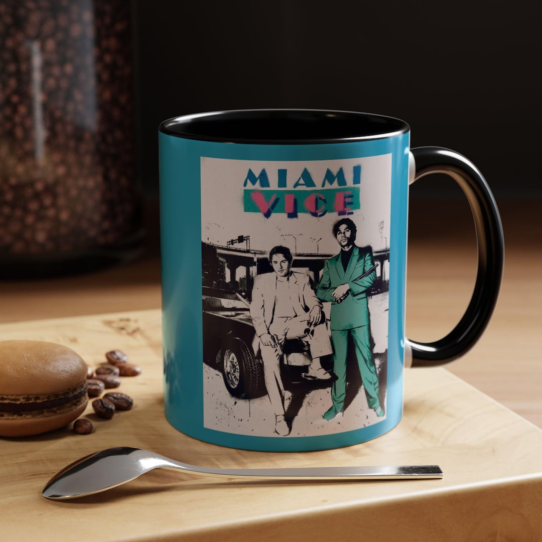 Miami Vice Retro Poster Coffee Mug | Crockett and Tubbs - Etsy