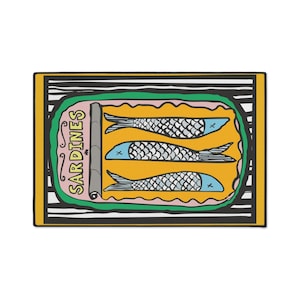 Colorful Sardines Floor Mat, Fun Kitchen Decor, Durable Indoor Rug - Etsy
