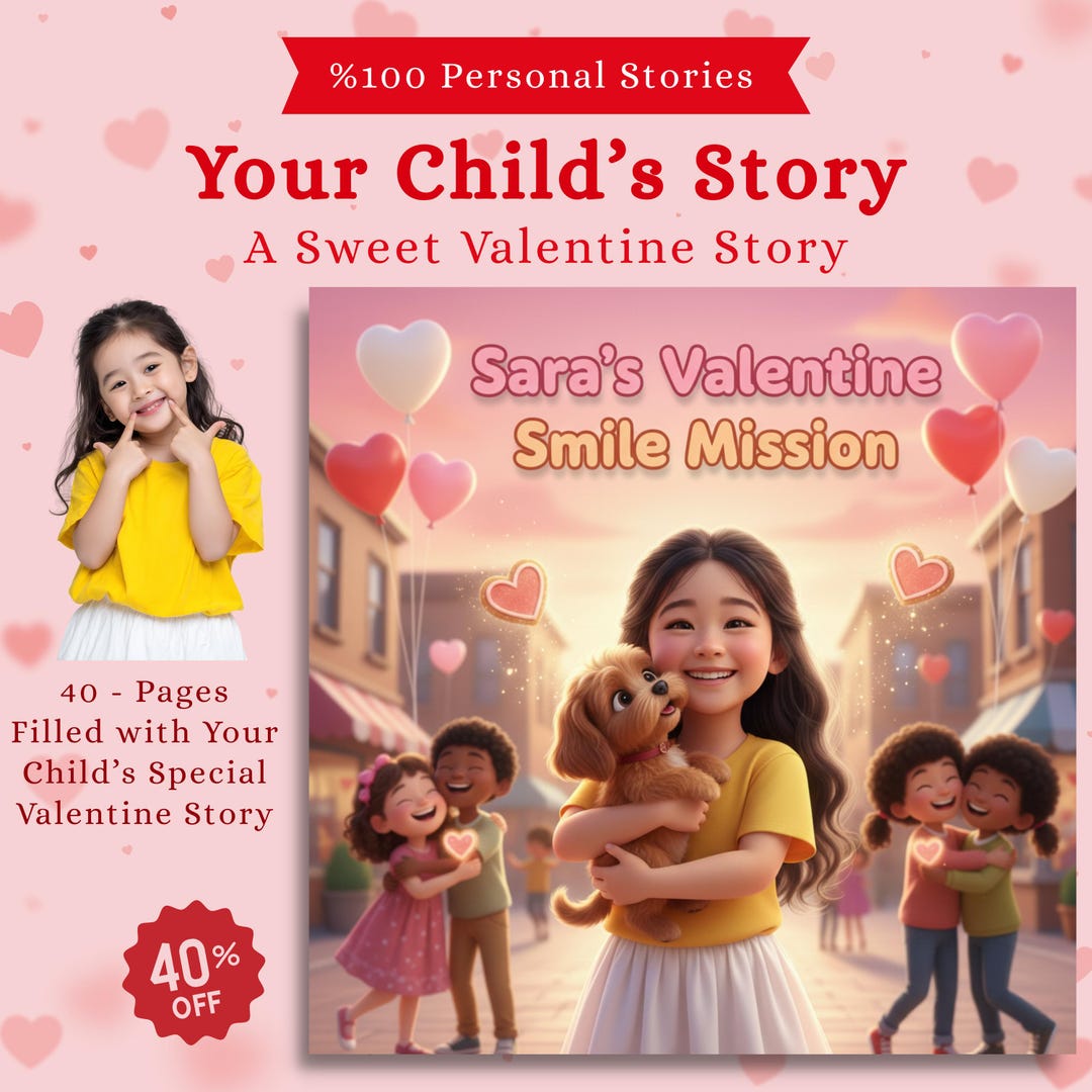 Personalized Valentine Story Book for Kids Custom Name Children’s Book ...