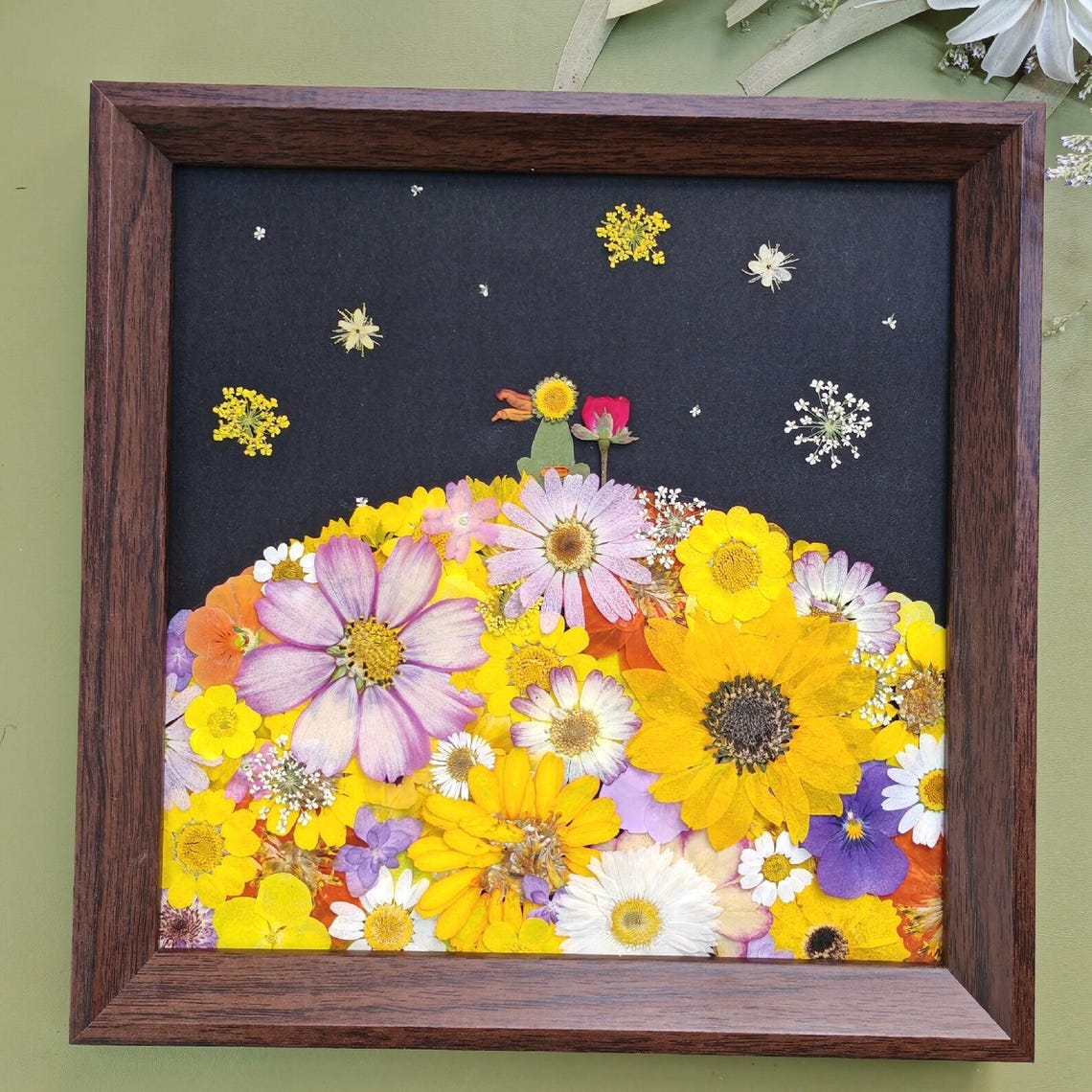 Pressed Flower Frame, the Little Prince, Handmade Botanical Wall Art ...