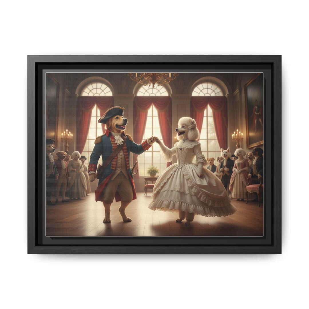 Funny Regency Ballroom Dogs Dancing, Matte Canvas Framed - Etsy