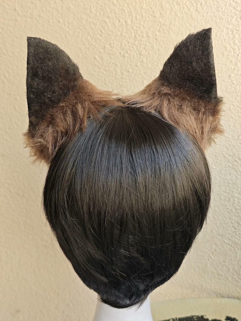 Handmade Brown Yellow German Shepherd Dog Ears Headband, Realistic ...