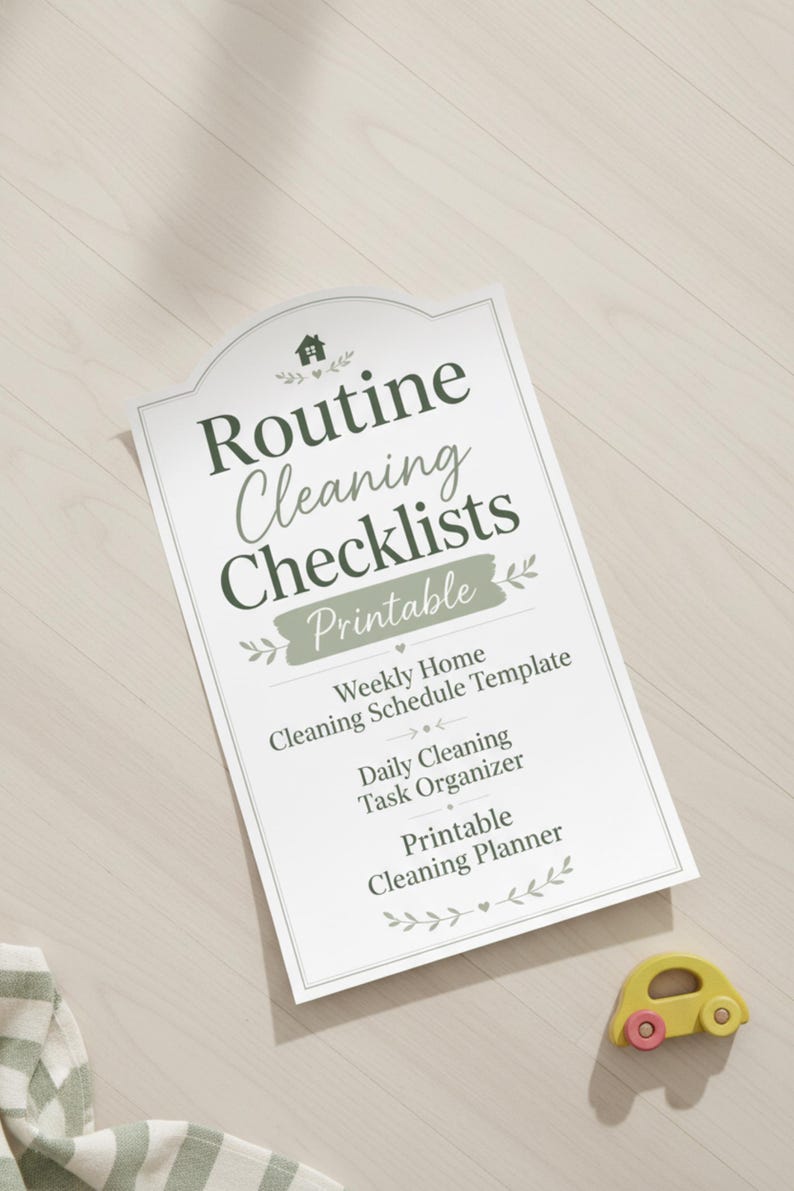 Routine Cleaning Checklists, Weekly Home Schedule, Daily Task Organizer ...