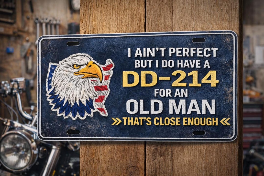 DD214 Veteran License Plate Proud Eagle Design, Perfect Gift for ...
