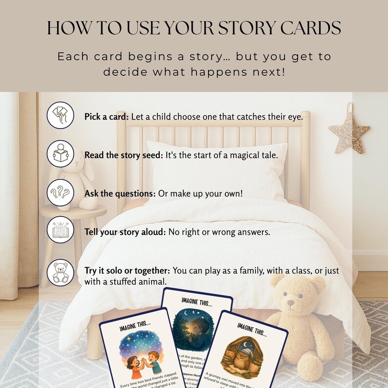 Bedtime Story Star Cards – Printable Storytelling Prompts for Kids ...