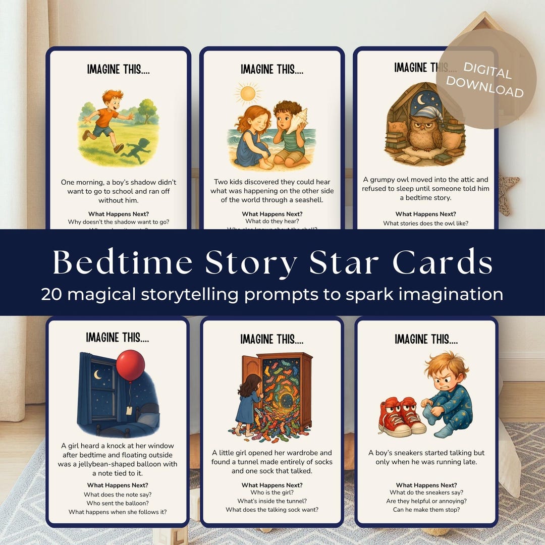 Bedtime Story Star Cards – Printable Storytelling Prompts for Kids ...