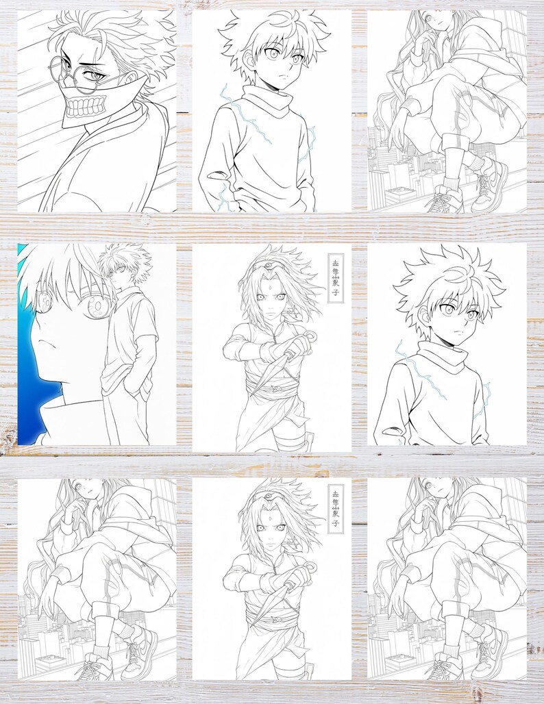 Printable Cartoon Character Anime Style Coloring Pages | Instant ...