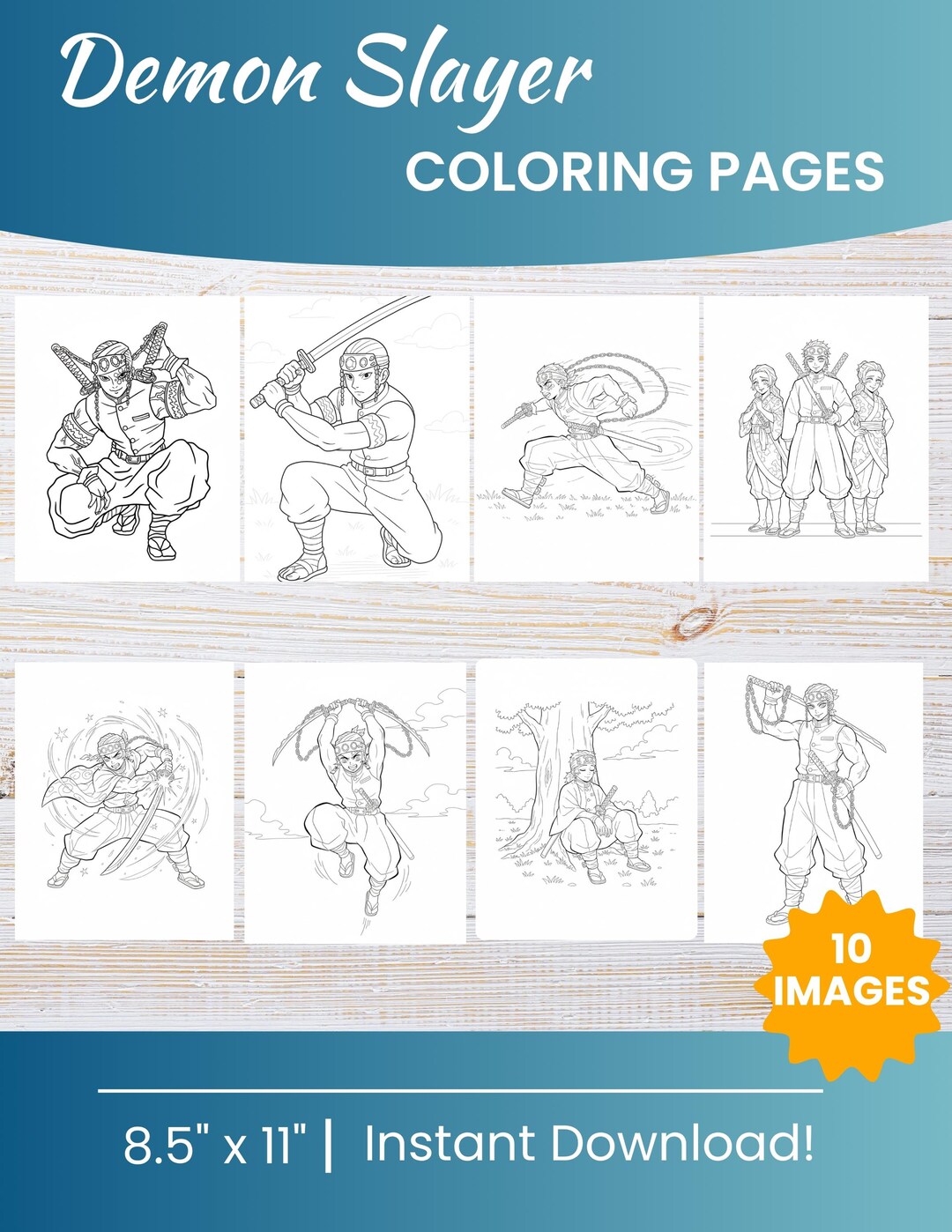 Printable Anime Hero Inspired Coloring Pages | Instant Download - Etsy