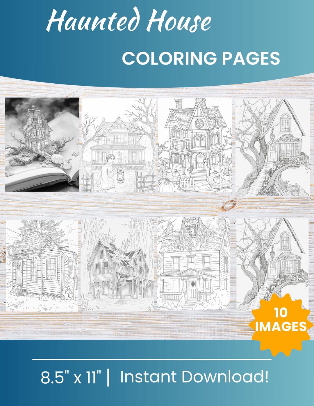 Haunted House Coloring Pages | Spooky Haunted House Printables ...