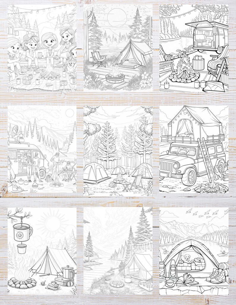Printable Camping Coloring Pages for Kids – Realistic Camping Coloring ...
