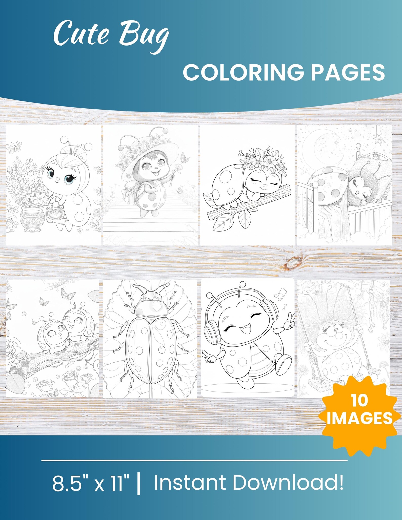 Printable Bug Coloring Pages for Kids – Realistic Bug Coloring Pages ...