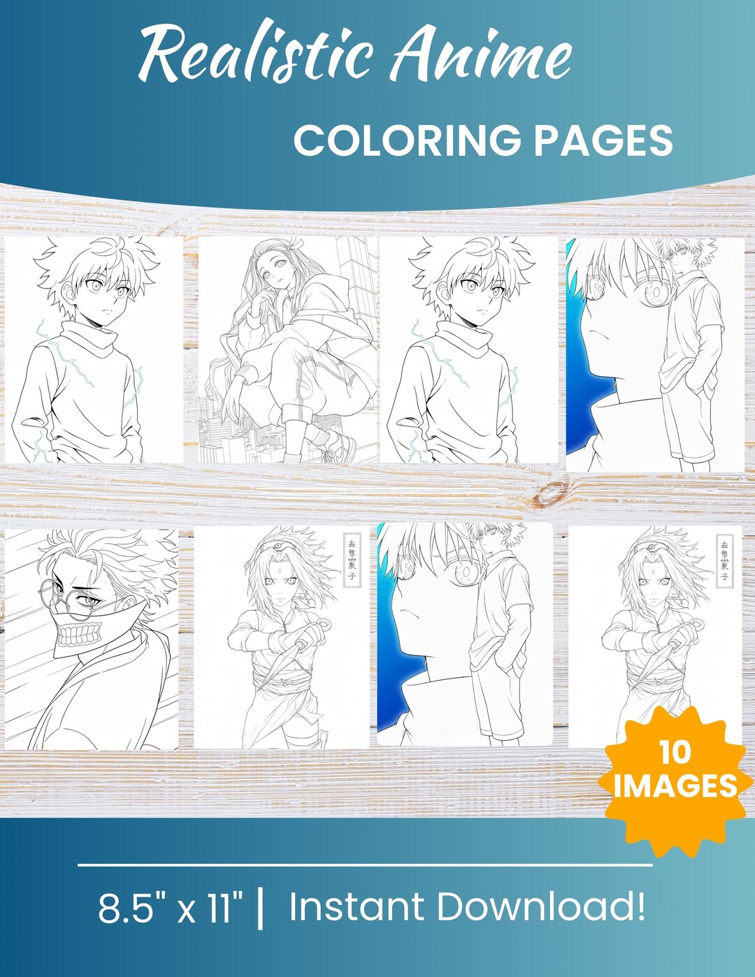 Printable Cartoon Character Anime Style Coloring Pages | Instant ...