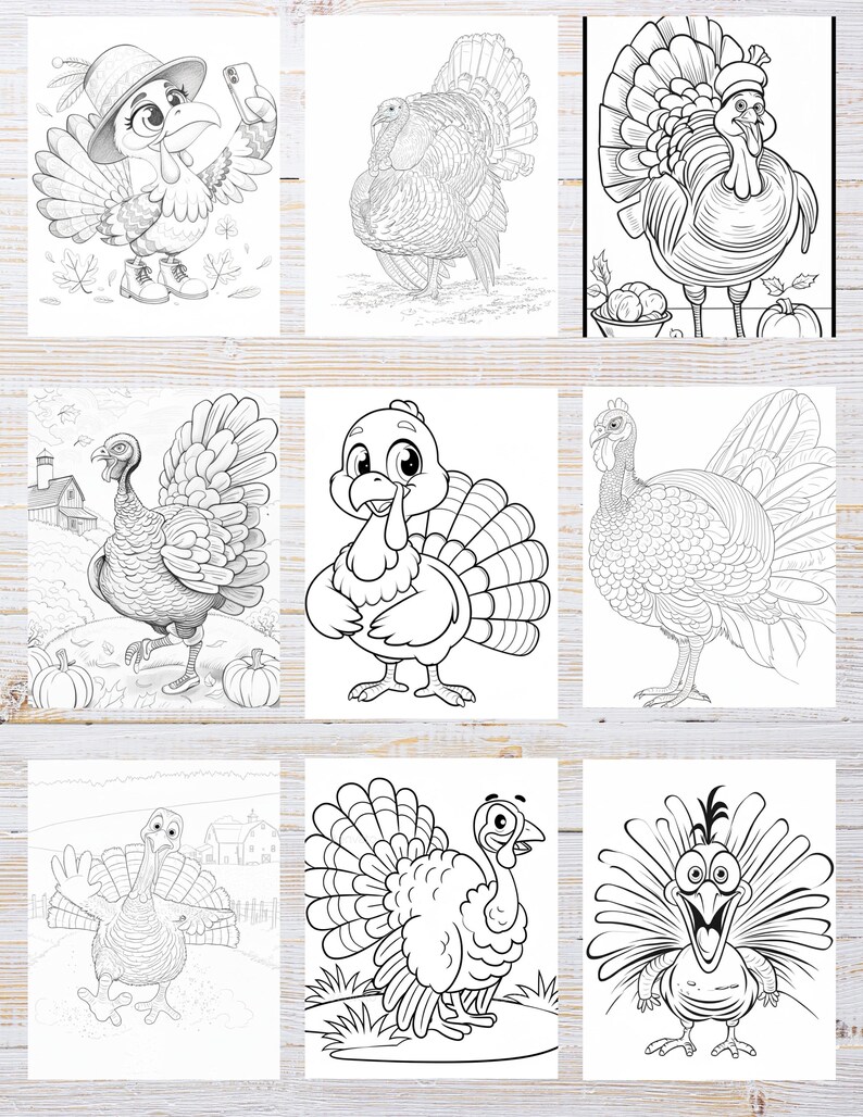 Printable Turkey Coloring Page, Turkey Coloring Pages Colored, Coloring ...