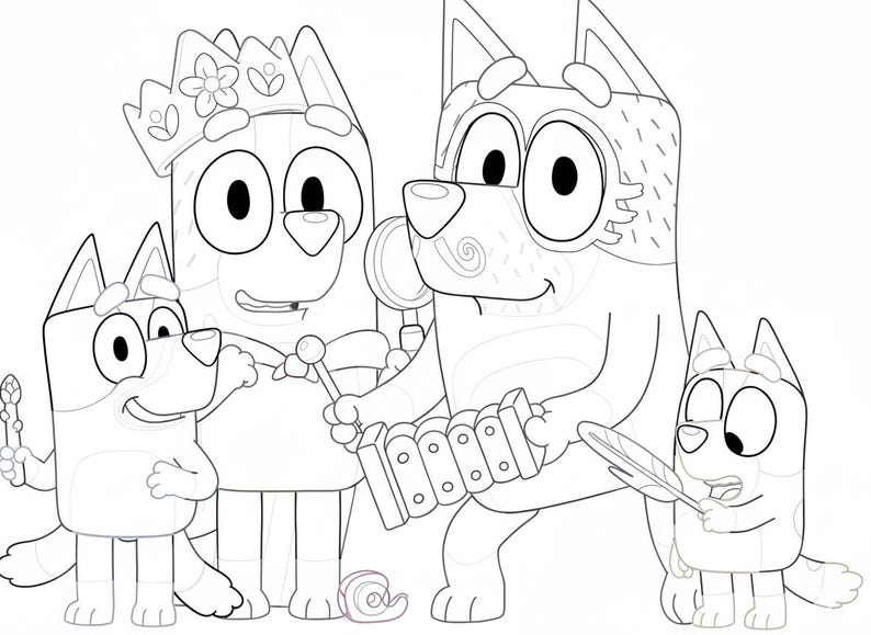 Bluey Inspired Coloring Pages Bundle (30pages) | Printable Kids ...