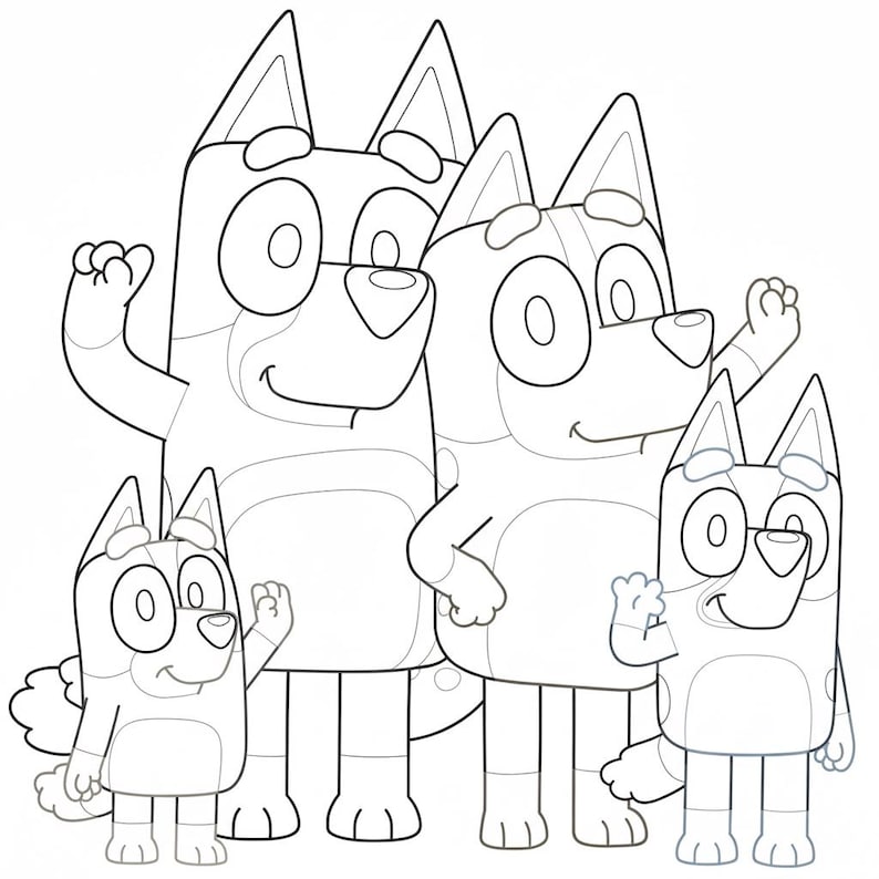 Bluey Inspired Coloring Pages Bundle (30pages) | Printable Kids ...