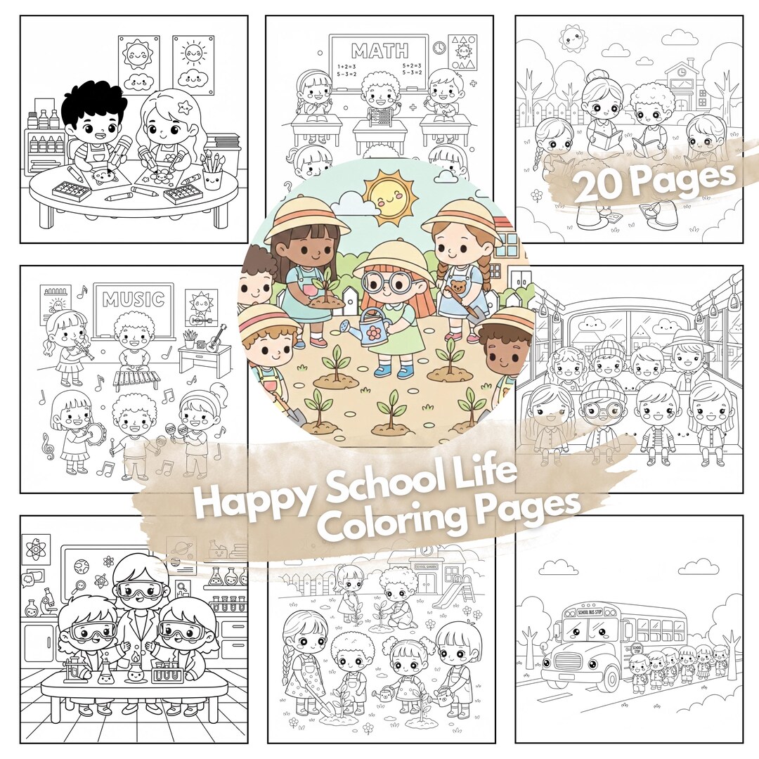 I Love My School Coloring Pages| Positive Learning, Friendship & Fun ...